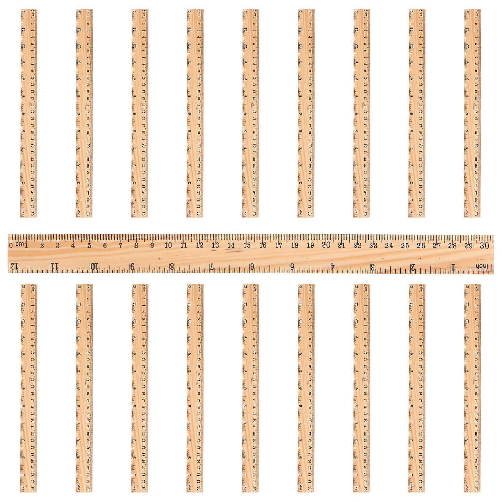 20Pcs Wooden Kids Rulers Measuring Wood Rulers Precise Student Rulers ...
