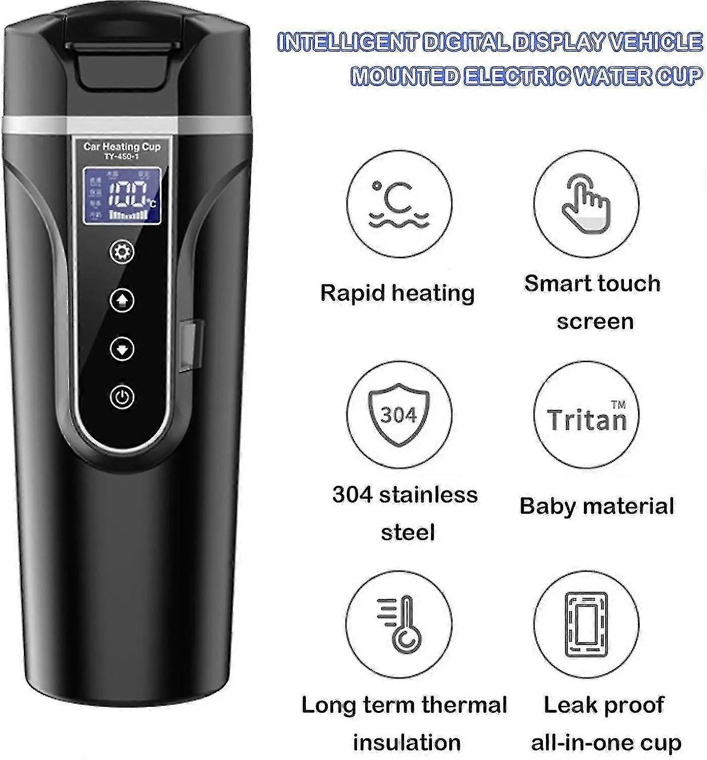 Car Kettle, 12v/24v Car Electric Kettle Heated Water Cup For Car/truck ...