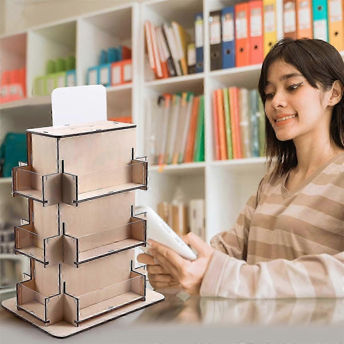 Rotating Display Stand,Rotating Sticker Display Stand,Wooden Greeting ...