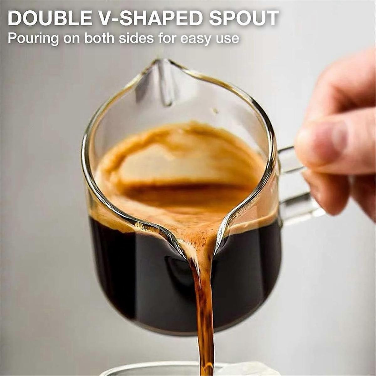 Espresso Cups Set of 2, 4 OZ Double Spouts Cups, Espresso Shot Glasses ...