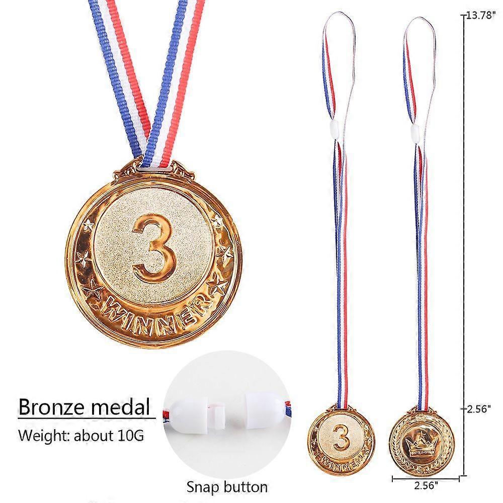 Medal Set, 6.5cm Each, 3 Podium Medals with Necklace, Gold, Silver ...