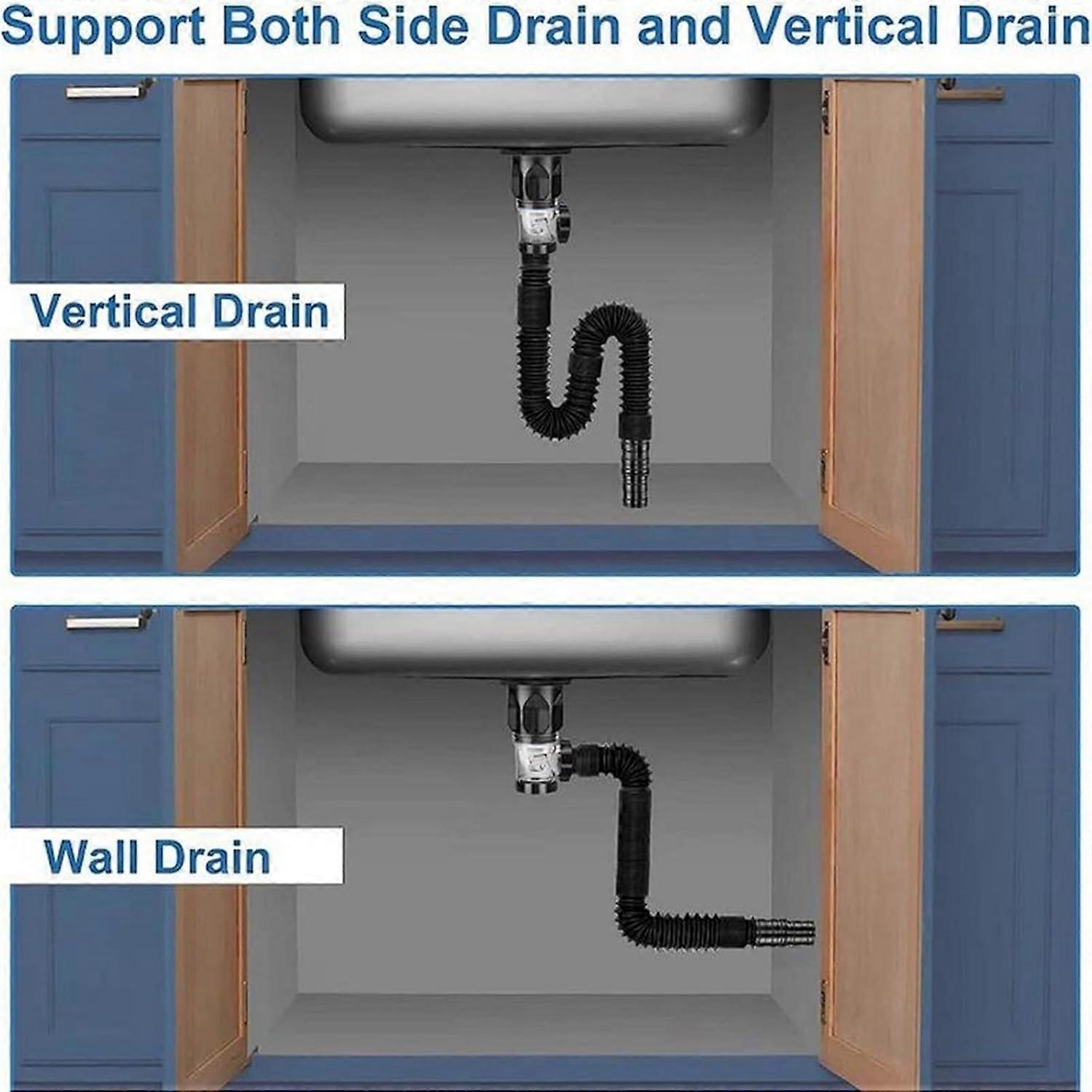Sink Drain Hose Flexible P Trap Pipe Extension Waste Tube for Kitchen ...