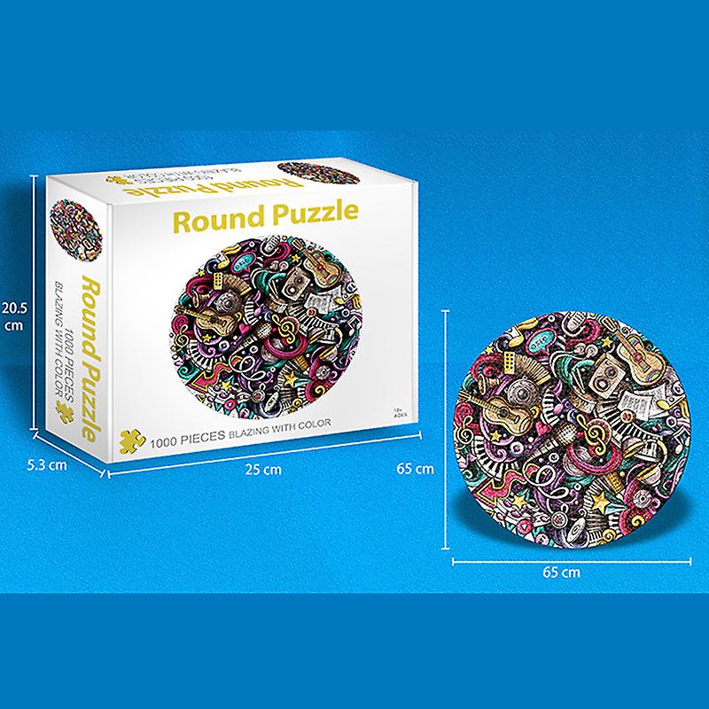1000 Pieces Paper Puzzle for Kids Adults Round-Shaped Puzzle Jigsaw ...