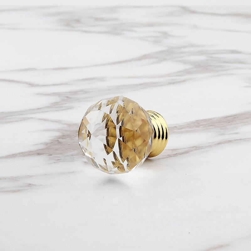 Set of 10 Handle Door Knob Shape Diameter 30mm Crystal Gold,Cabinet Knobs Mant Round Glass Knobs ...
