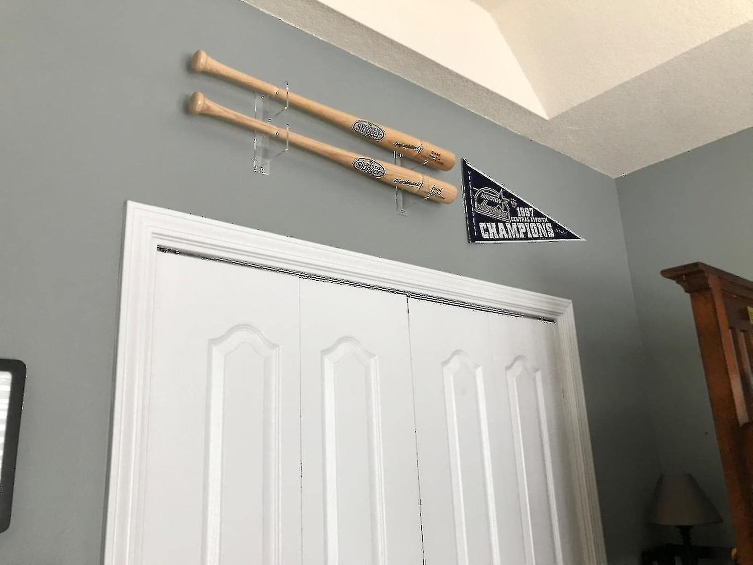 Baseball Bat Wall Mount Display Rack Holder Stand, Clear Acrylic ...