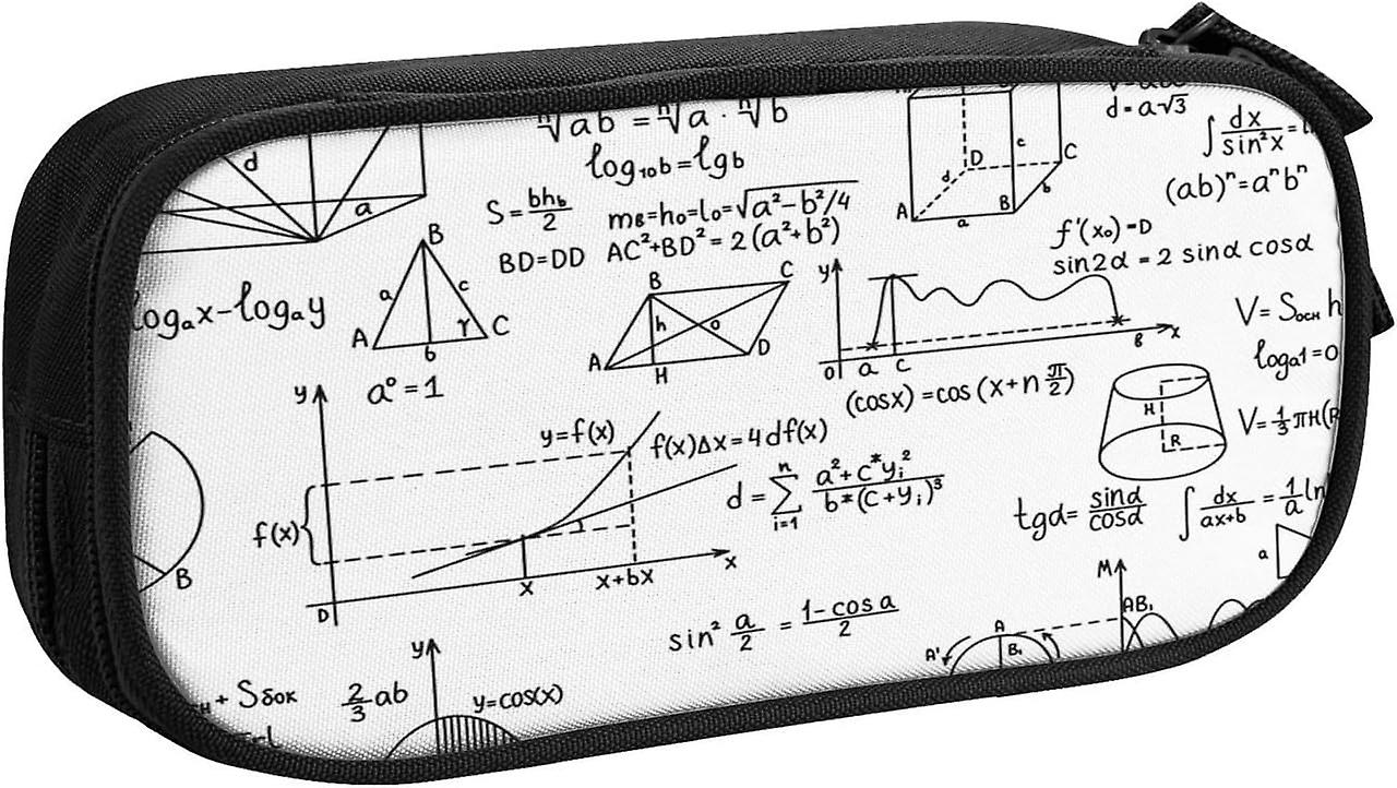 CNSEHQD Pencil Case Large Capacity Pencil Pouch Math Geometry Formulas ...