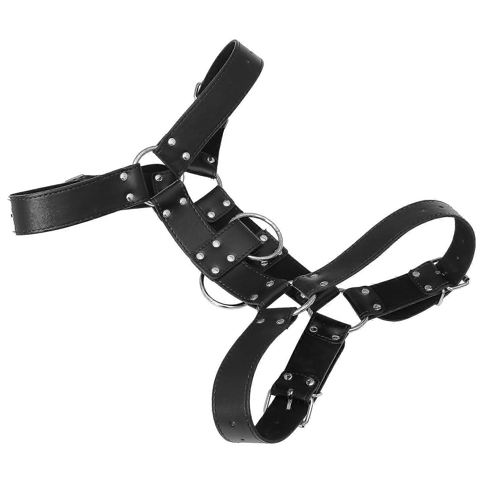 Men's Leather Restrain Chest Harness Adjustable Body Strap Flirting ...