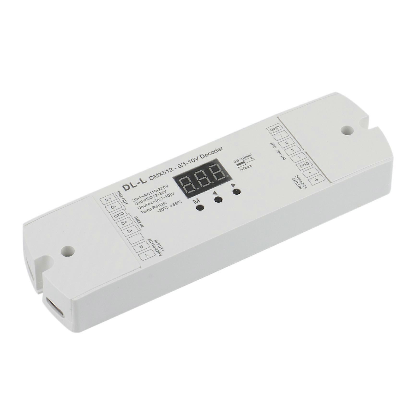 4 Channel DMX512 to 1-10V / 0-10V Converter, DC 12V-24V Input, 4CH DMX RDM Numeric Display ...