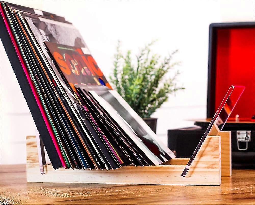 Vinyl Record Storage Rack - Stack up to 50 albums 7" or 12" LPs - Solid ...