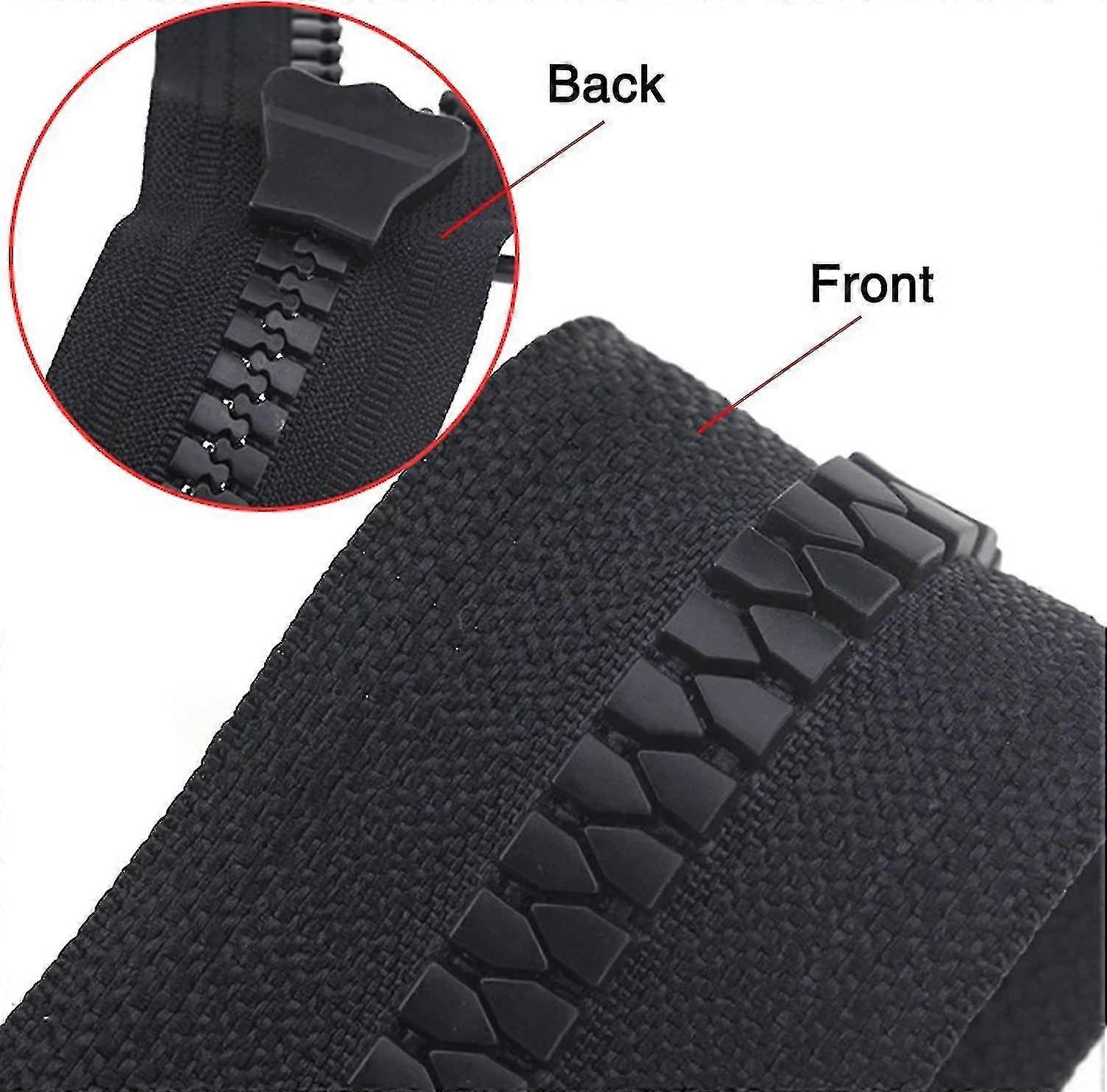 Double Open Super Large Plastic Zipper Black Teeth Heavy Duty Zippers ...