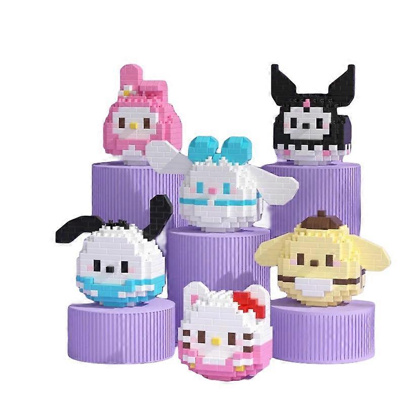 Hello Kitty Kuromi Melody Building Block Sanrio Anime Figure Kuromi ...