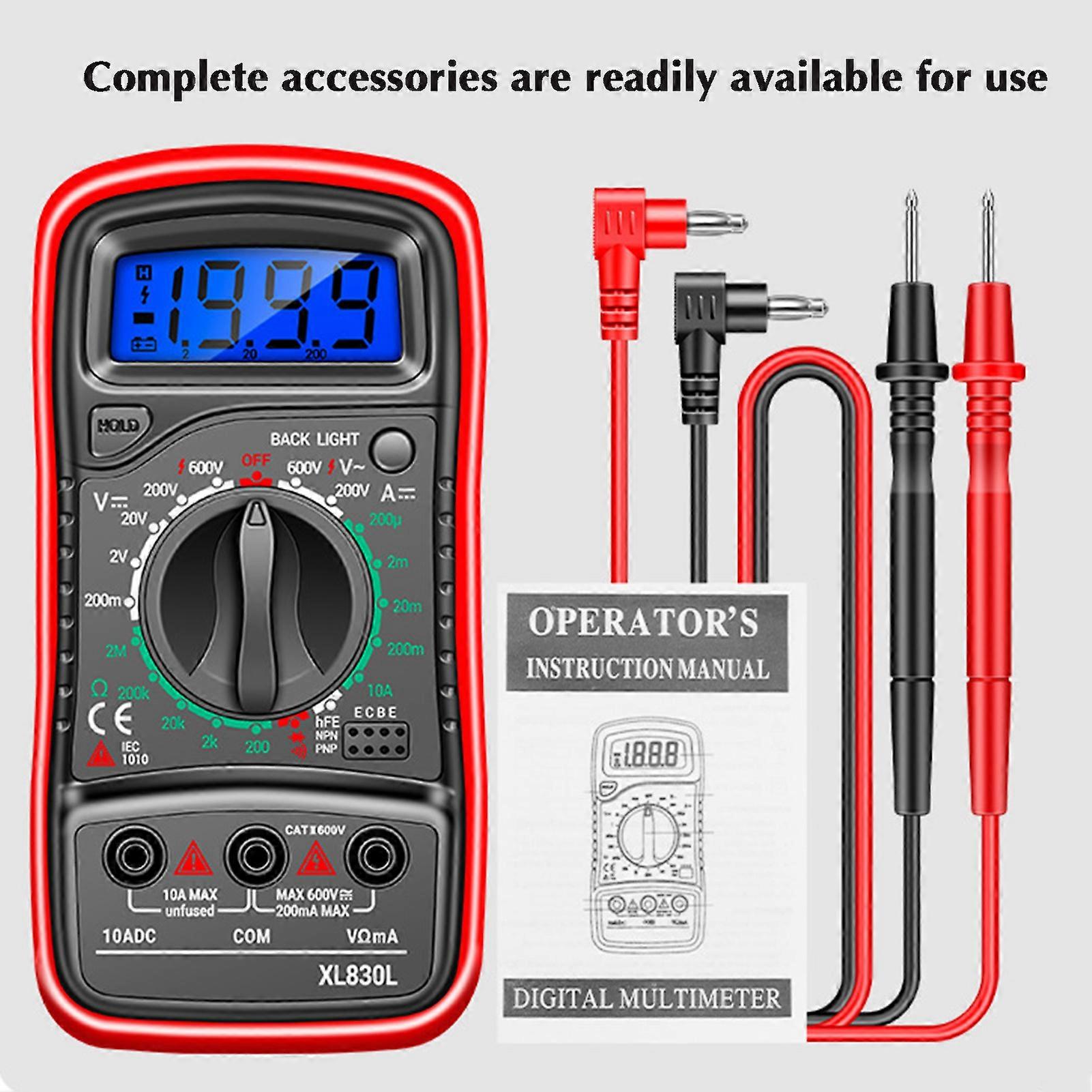 Backlit Display Digital Multimeter High-Precision Voltage LCD Display ...