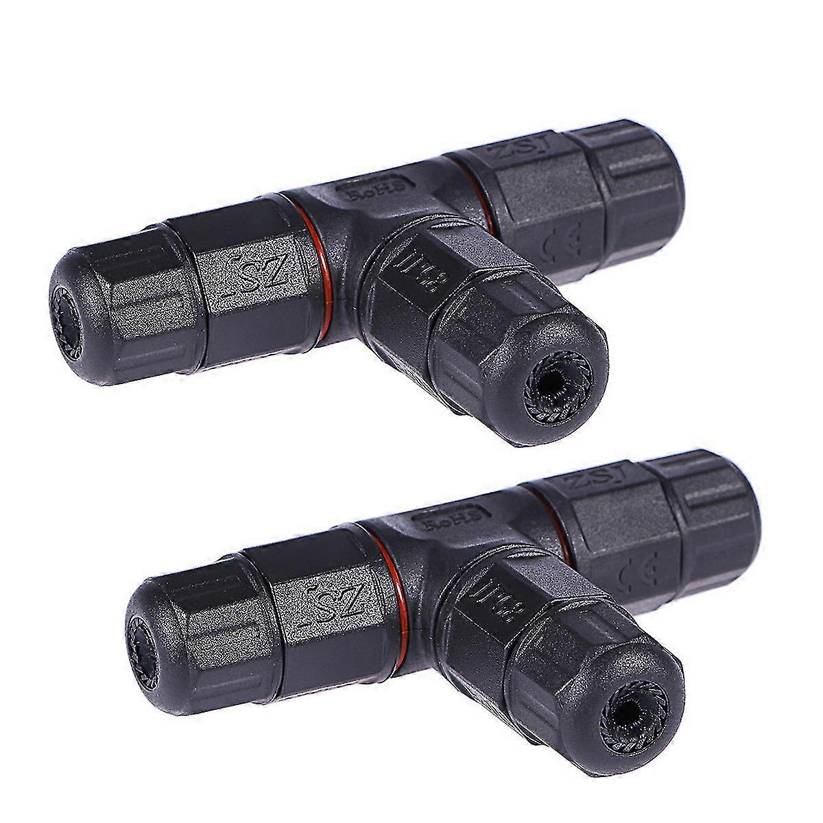 2PCS IP68 T Model Junction Box Cable Connector Waterproof Outdoor ...
