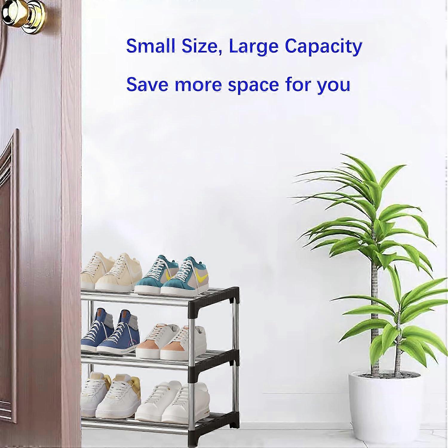 Small Shoe Rack, Stackable Shoe Rack 3 Tier, Footware Storage ...