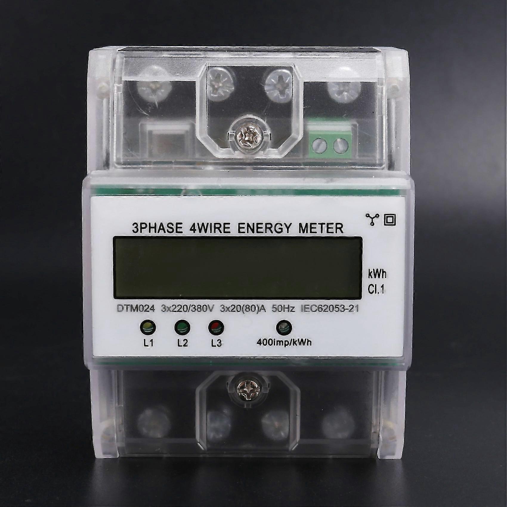3 Phase 4 Wire Energy Meter 220/380v 20-80a Energy Consumption Kwh ...