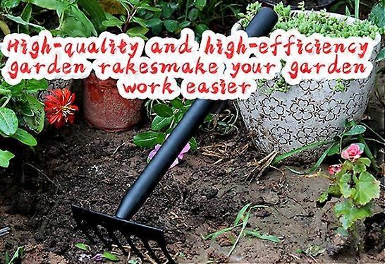 Garden Hand Rake, Mini Hand Cultivator, Heavy Duty Carbon Steel Garden ...