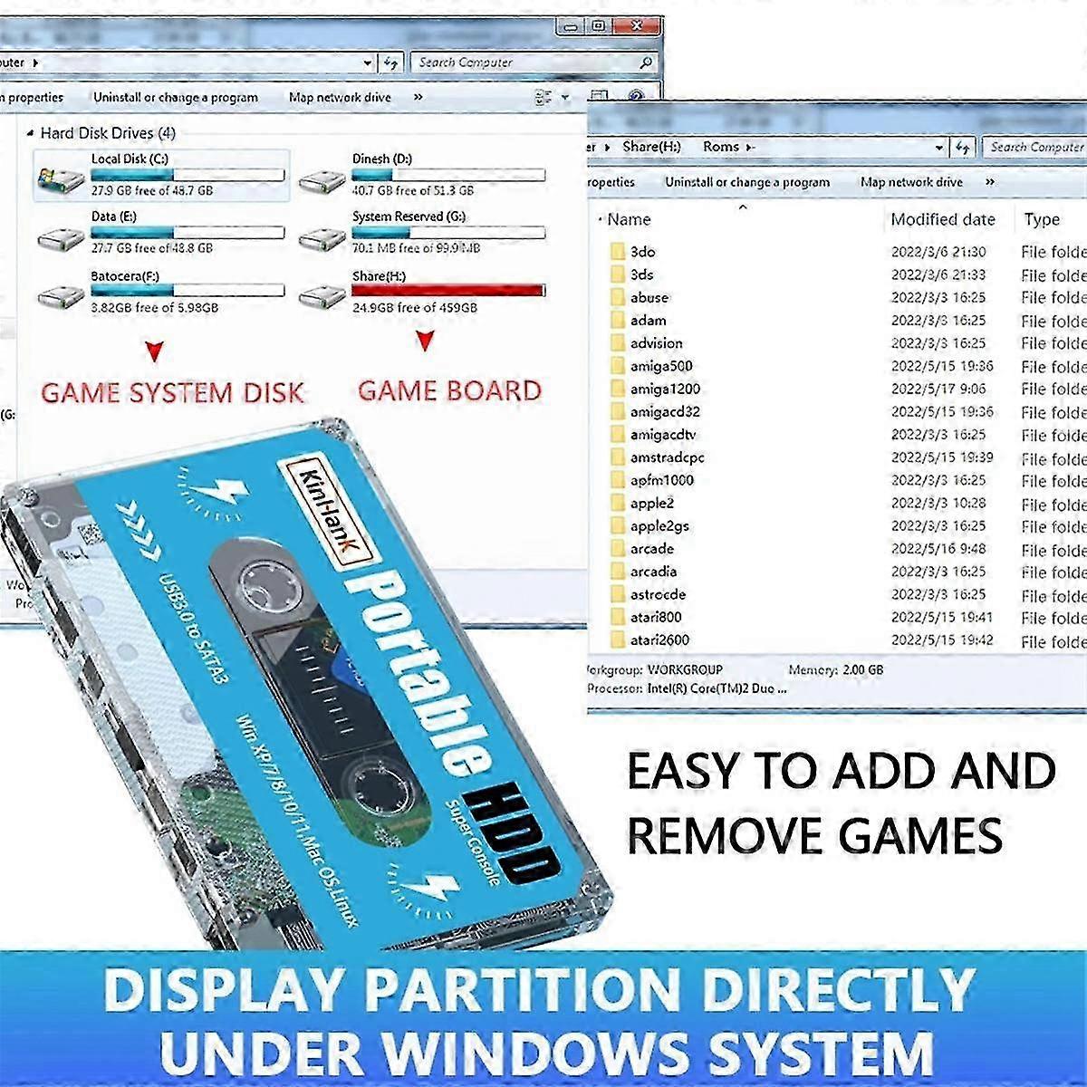 Super Console 500G Gaming HDD Built-in 55000+ Video Games for DC/MAME ...
