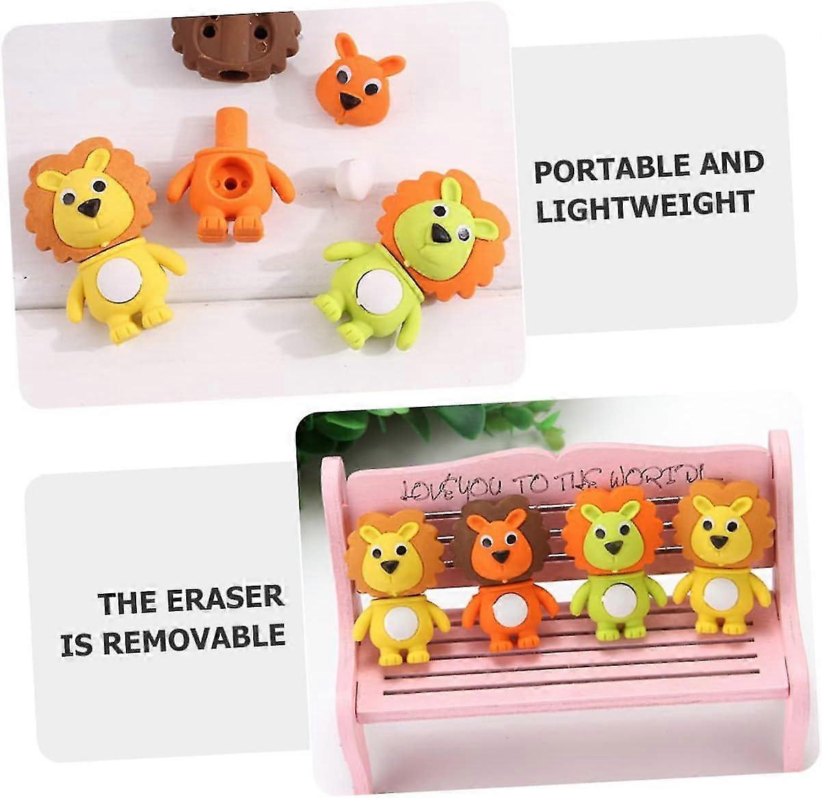 36 Pcs Little Lion Eraser Mini Animal Erasers Student Gifts Mini ...