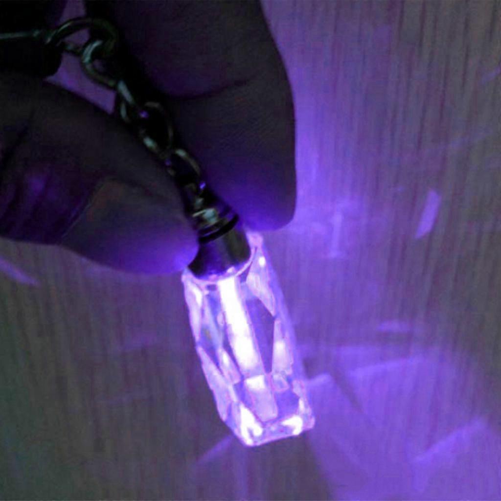 Men Luminous Keychain Crystal Light Changing Stylish Logo Car Keyring ...
