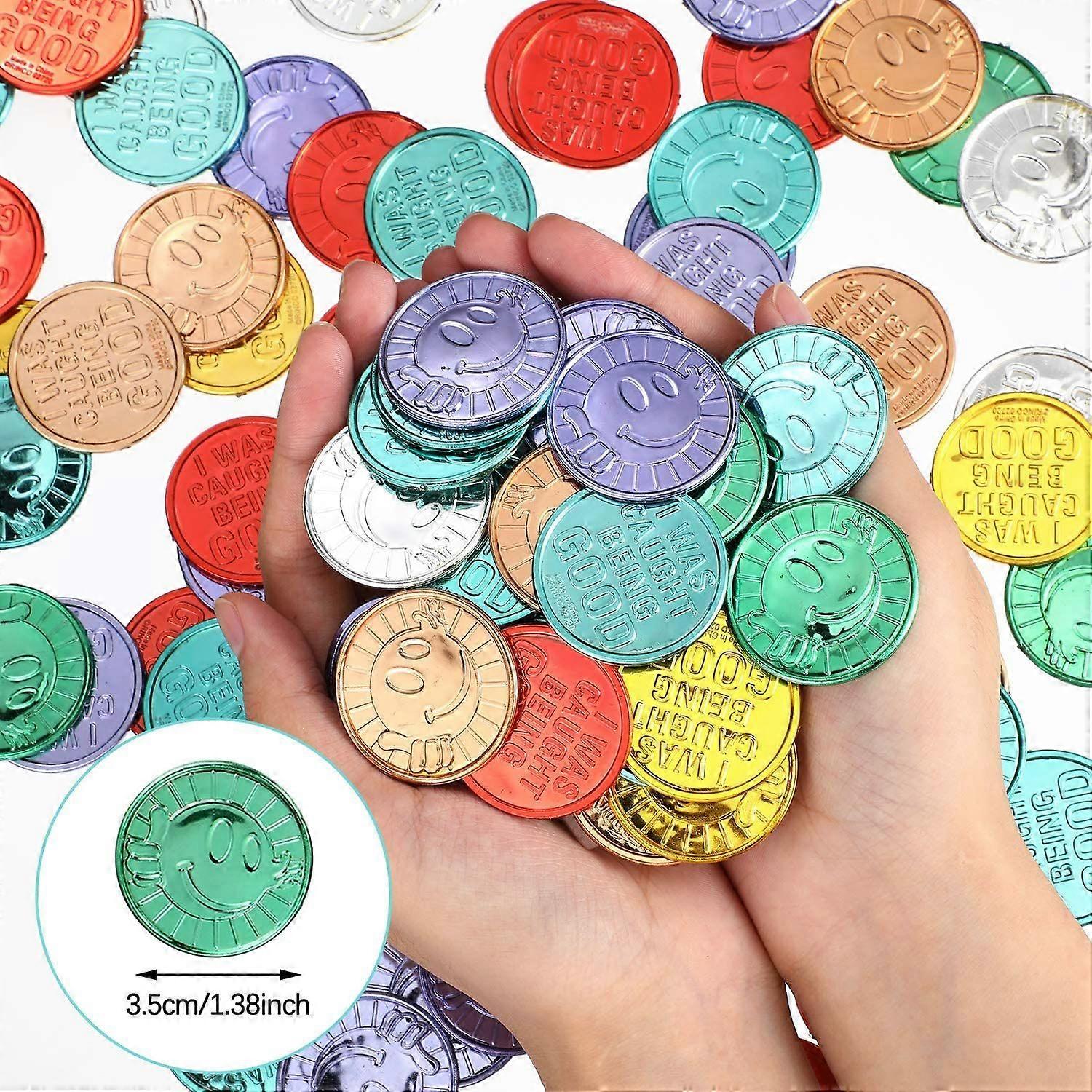 200 Pieces I was Caught Being Good Incentive Coins Colorful Plastic ...