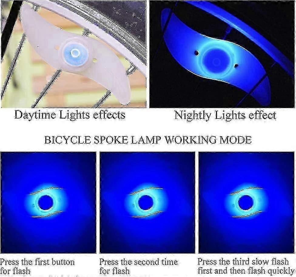 4 X Led Bike Wheel Light, Waterproof Led Bike Wheel Light With 3 ...