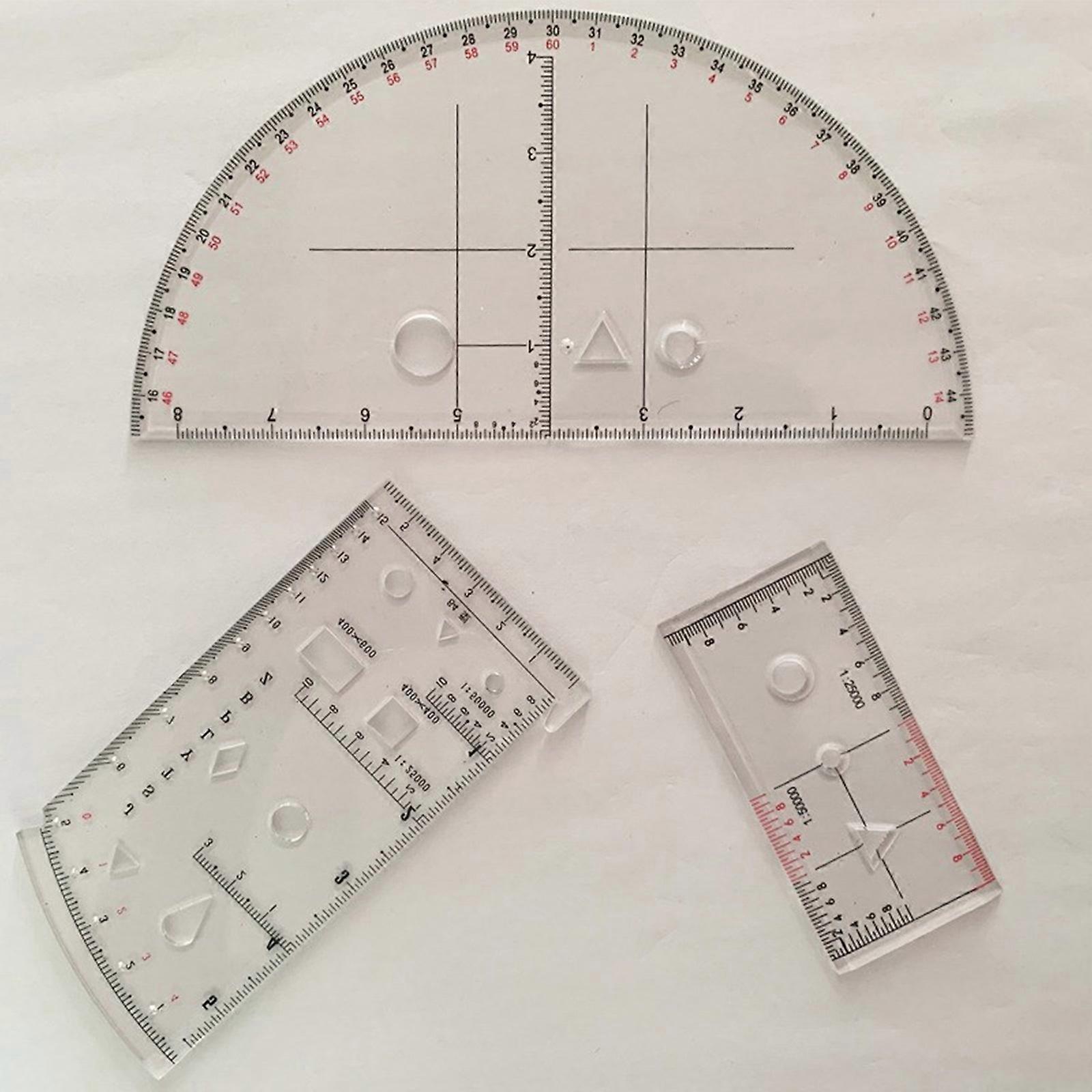 Land Navigation Topographical Map Scale Coordinate Reader Protractors ...