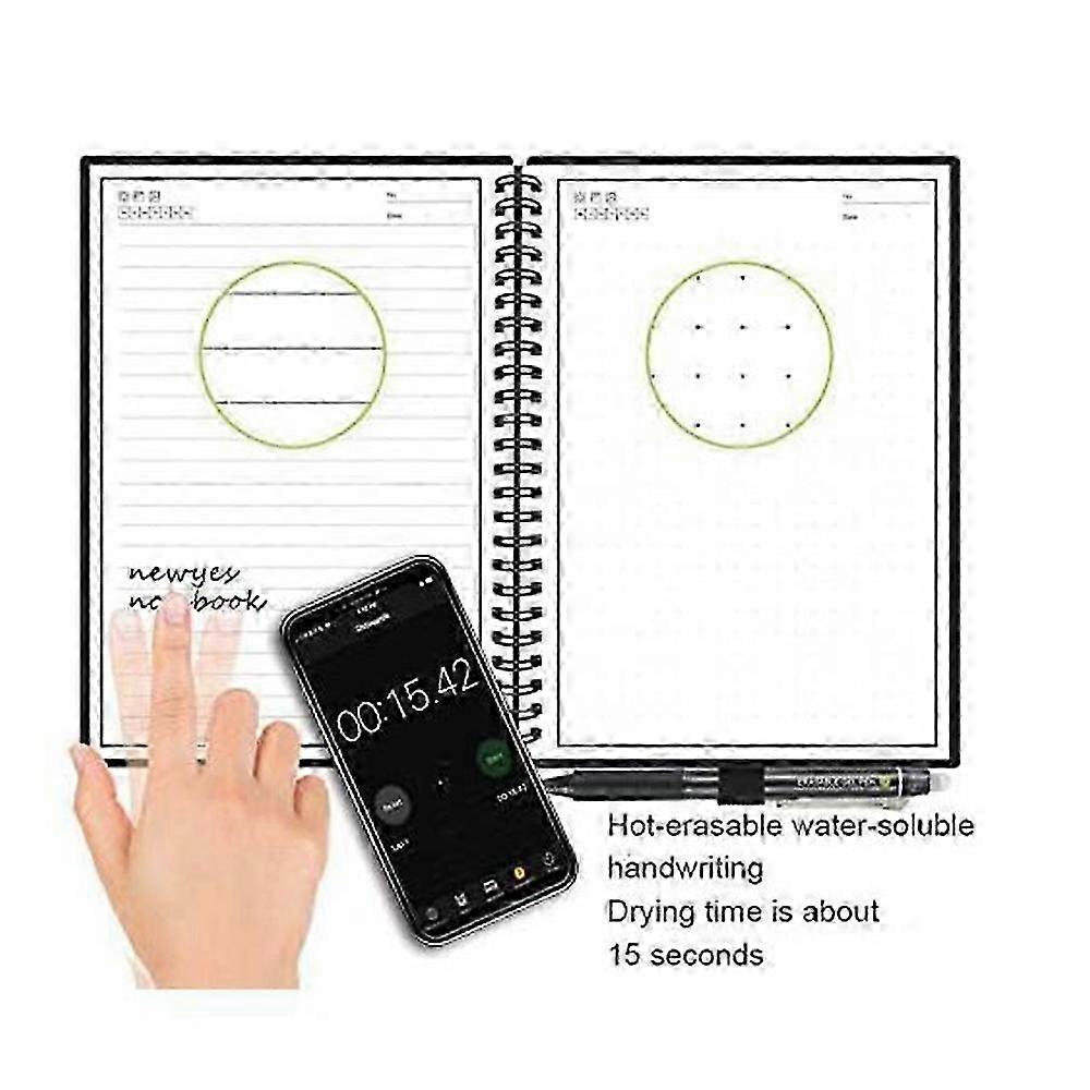 B5 Smart Reusable Erasable Notebook Paper Microwave Wave Cloud Notepad Lined with Pen As Kids ...