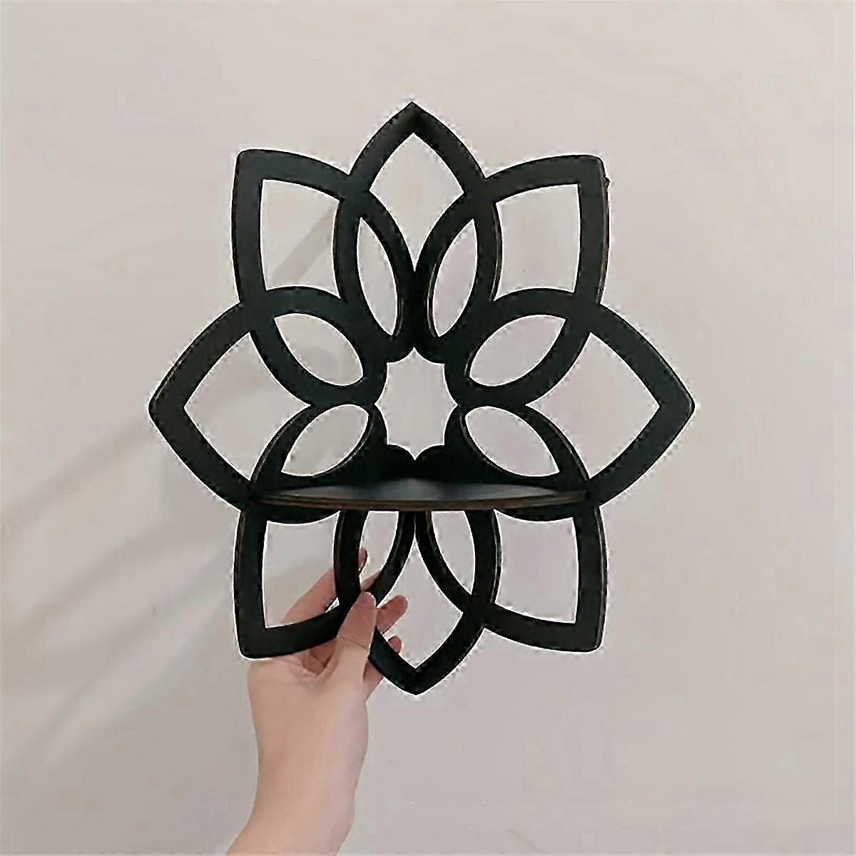 Lotus Corner Shelves, Wooden Flowers Wall Corner Shelves Floating ...