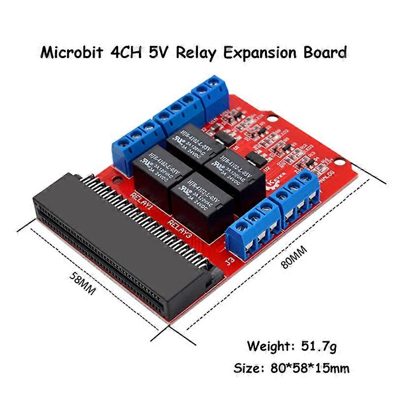Microbit 4 Channel Relay Module Shield 5V High Trigger Programming ...