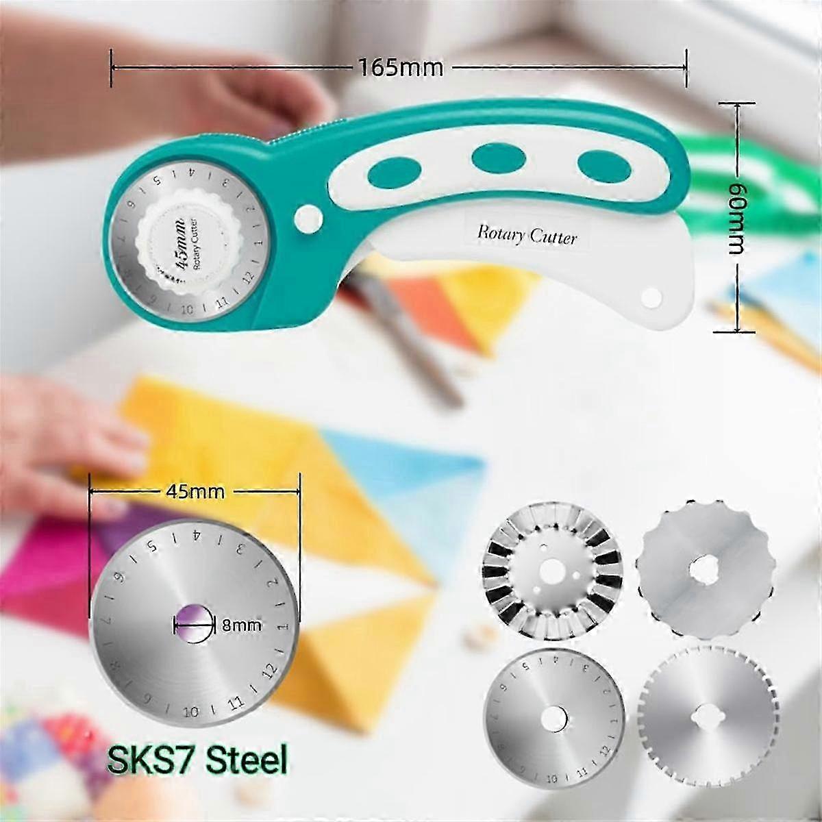 45mm Rotary Cutter for Fabric with 8Pcs Rotary Blades, Rolling Fabric ...