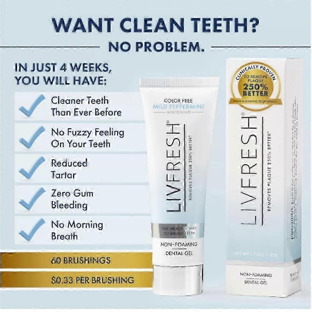Livfresh Toothpaste Gel, Clinically Proven To Remove Plaque 250% Better ...