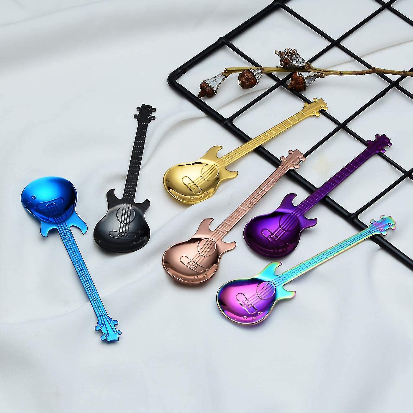 Guitar Coffee Spoons 6-pack Cute Spoons Stainless Steel Teaspoons ...