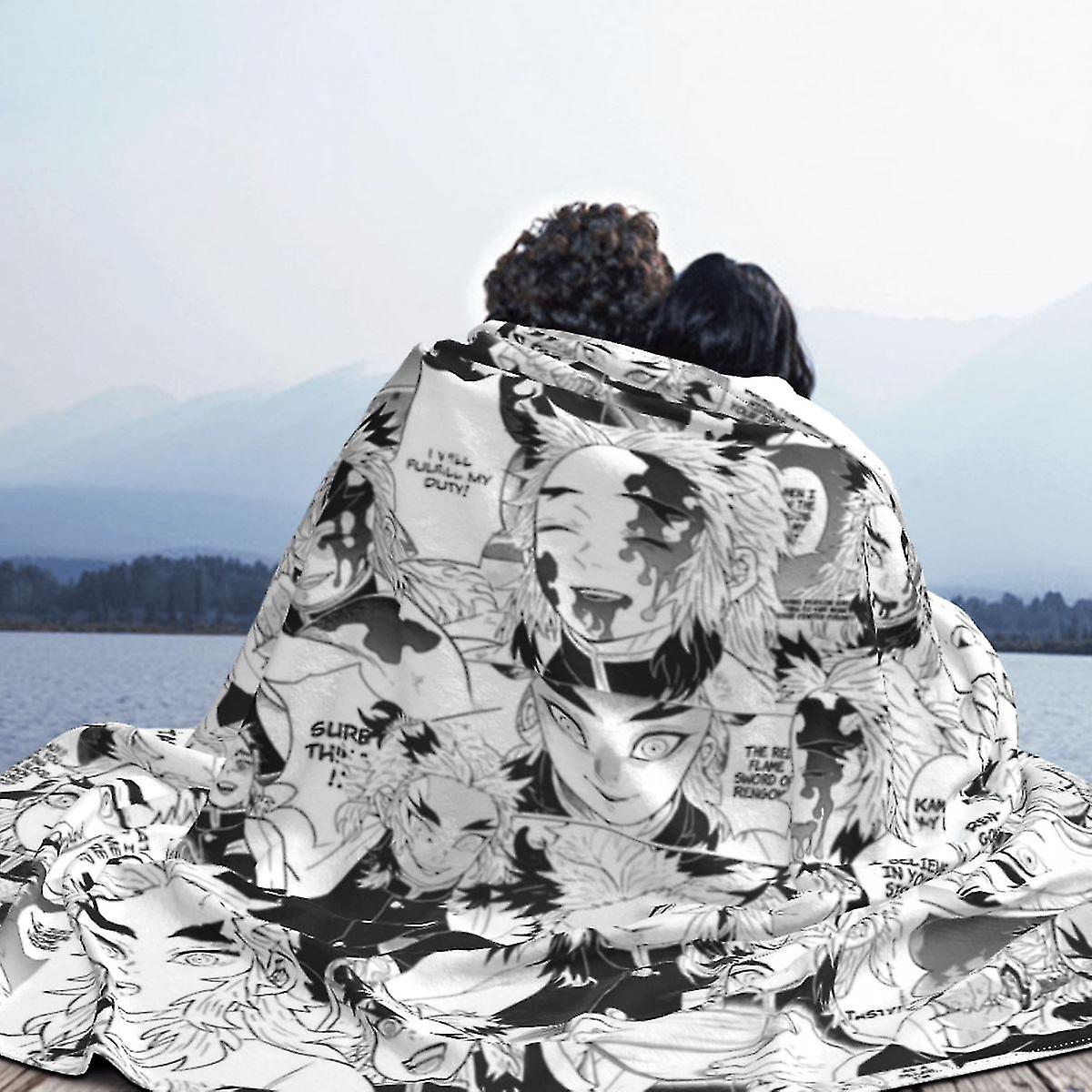 Rengoku Aniki Collage Demon Slayer Tæpper Koral Fleece Plys Print Anime ...