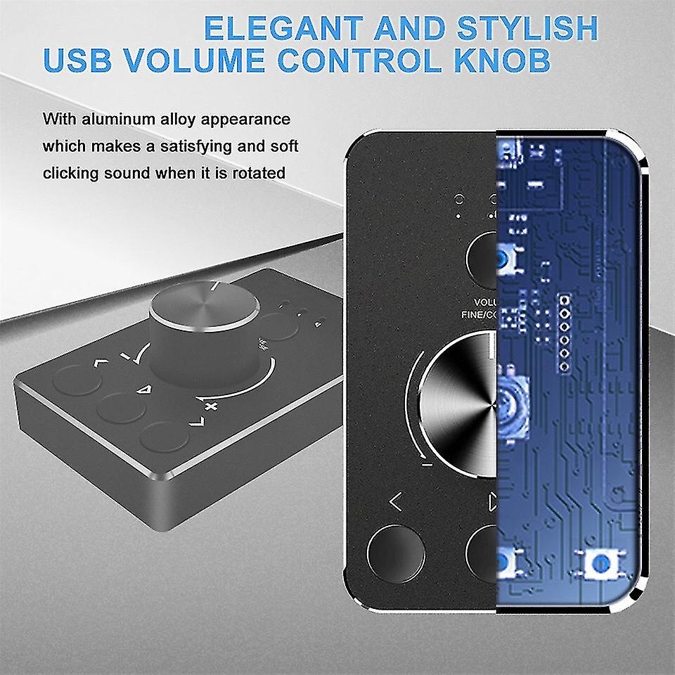 Usb Volume Control Knob Computer Speaker Controller One-click Mute ...