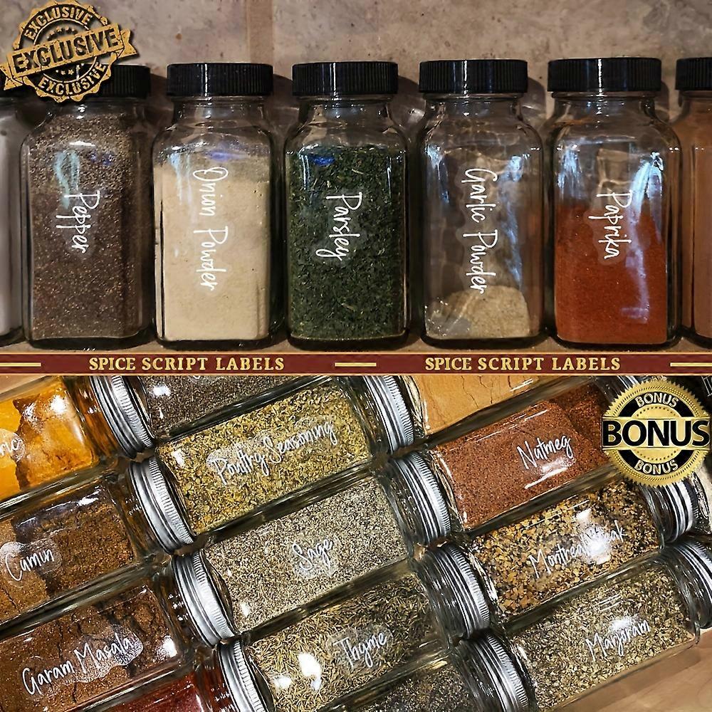 136pcs Spice Labels, Clear Spice Jar, Labels Preprinted, Water ...