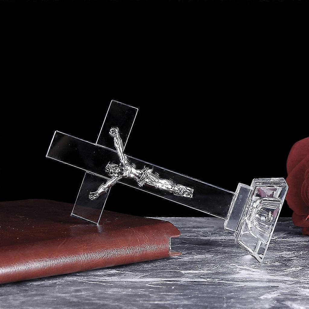 Crystal Jesus For Cross Statue For Home Church Desktop Decoration Craft ...