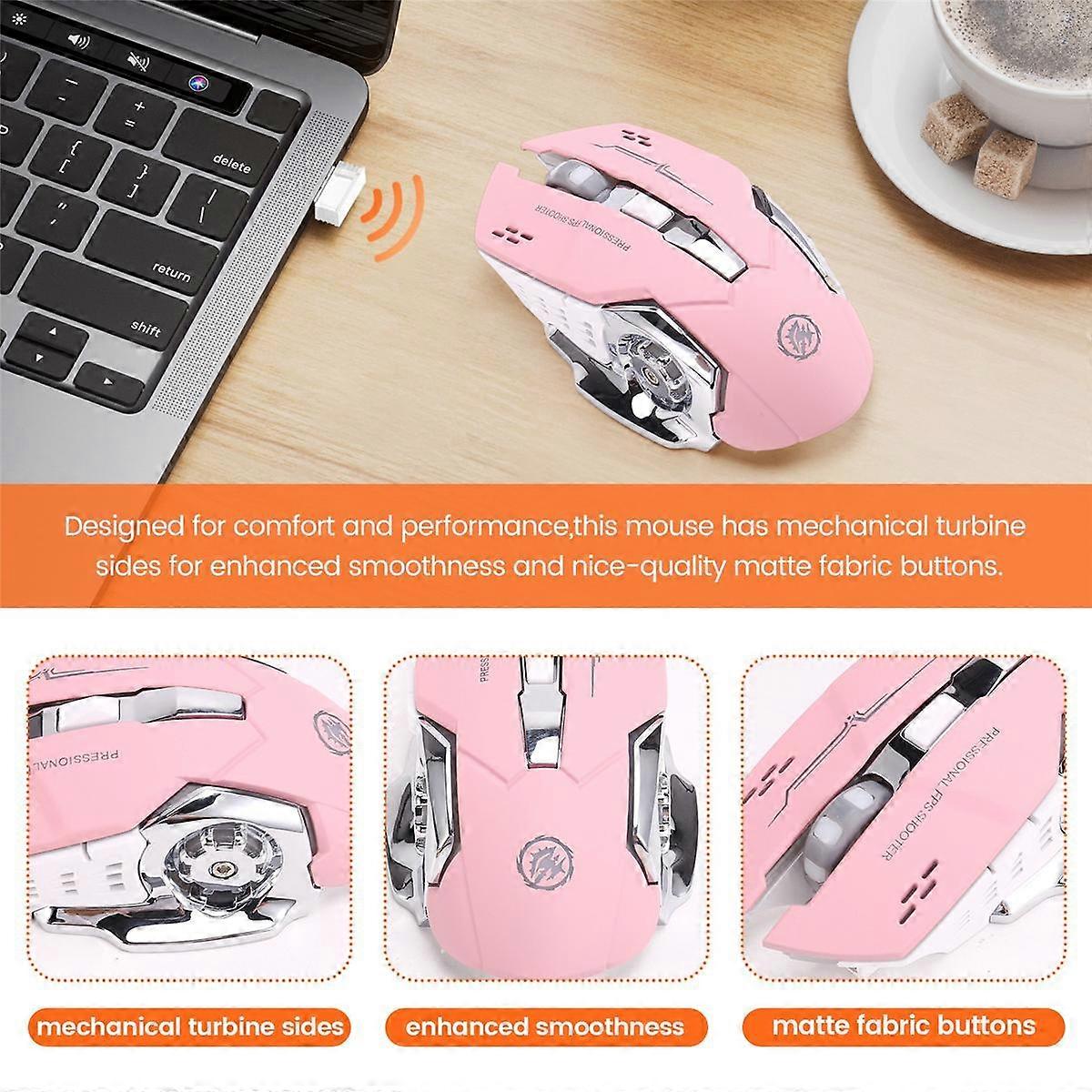 Silent Wireless Mouse USB Rechargeable Gaming Computer Rechargeable ...