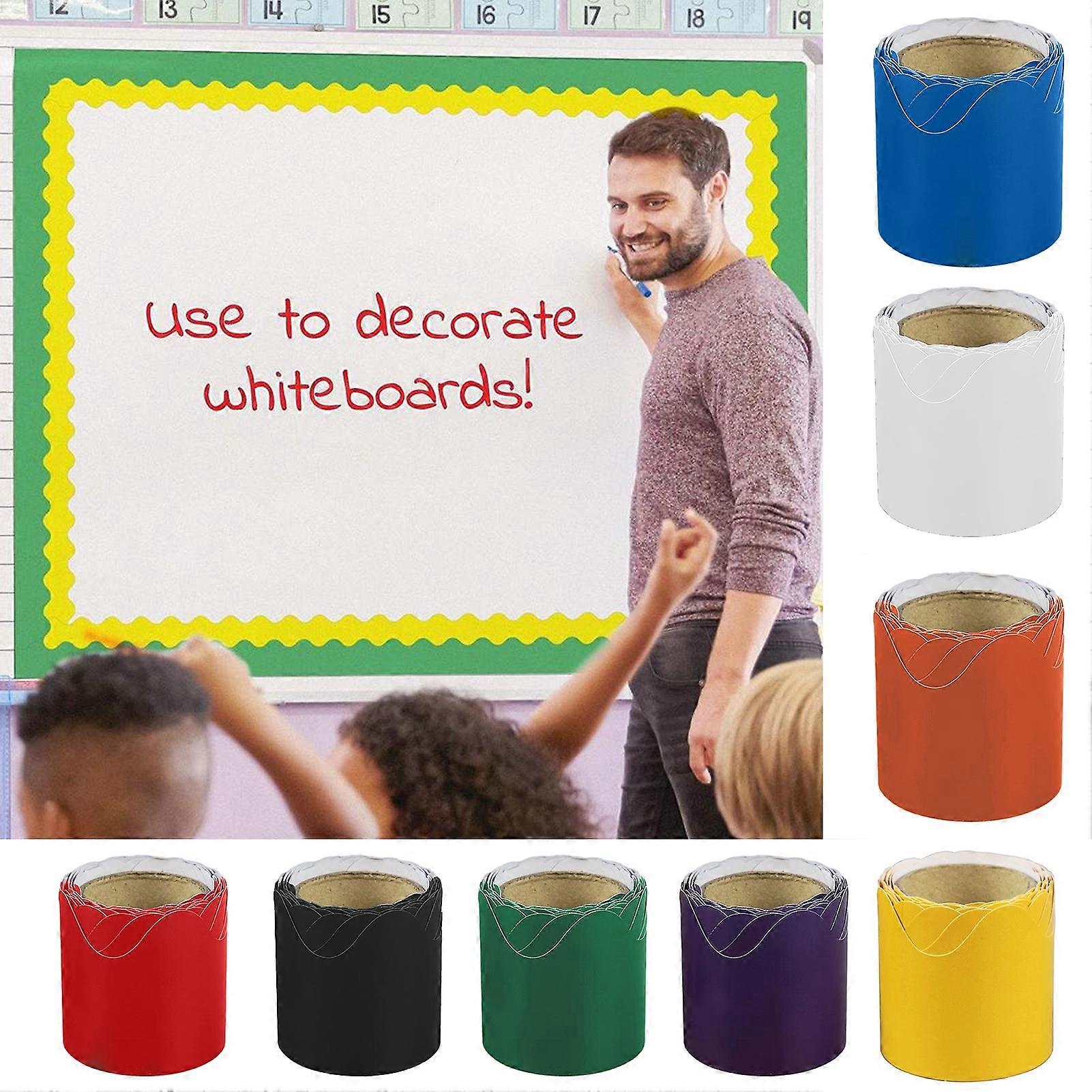 1 Roll Classroom Bulletin Board Border Stickers Colored Wavy Edge ...