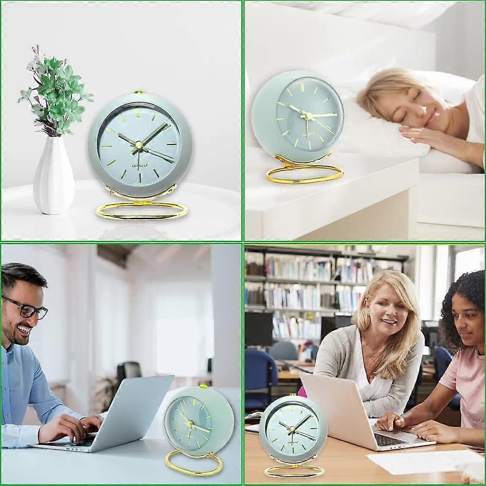 Non-ticking alarm clock, analog alarm clock with light, loud retro alarm clock, bedside alarm ...