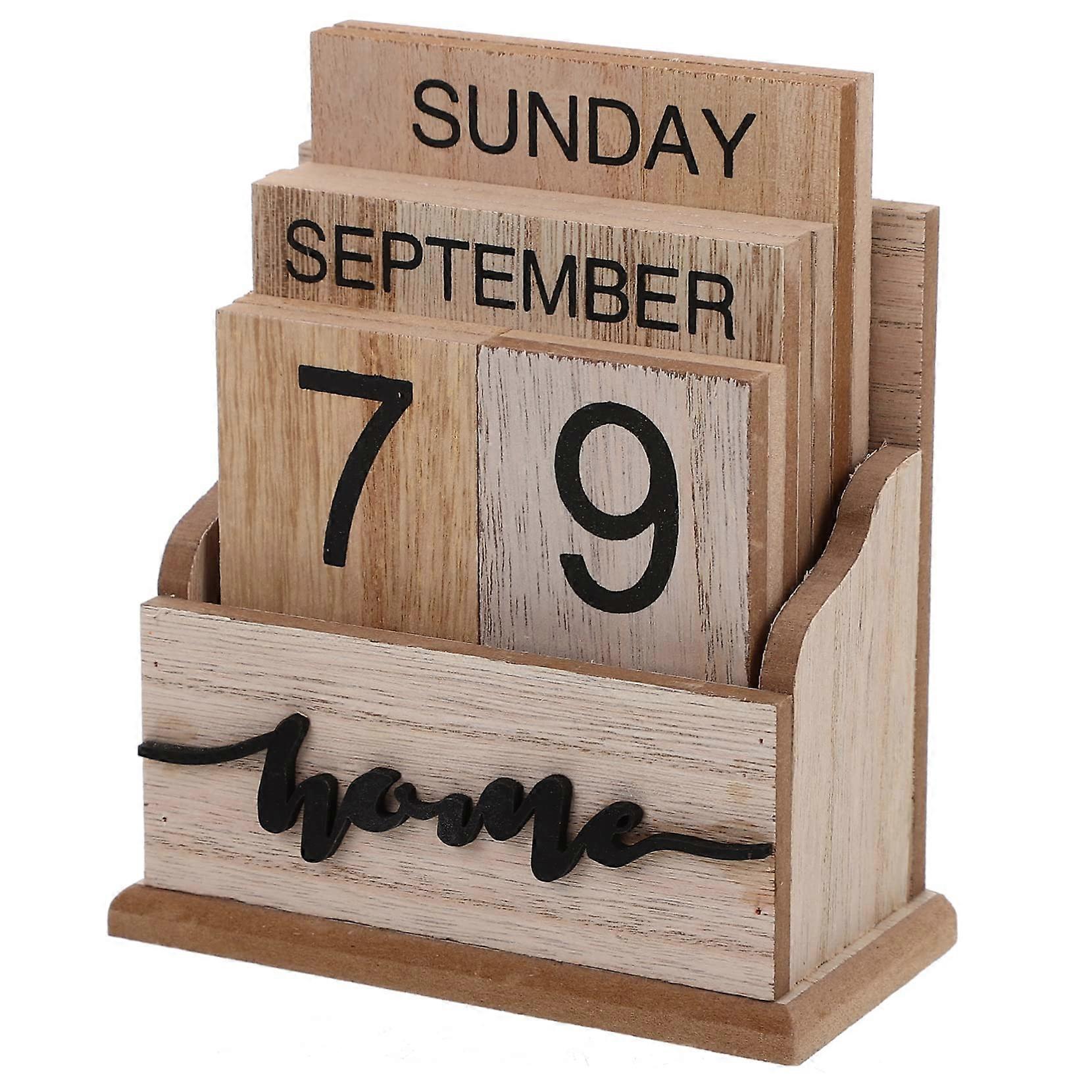Calendar 2024 Calendar Desk Date Blocks Wooden Date Blocks Desk ...
