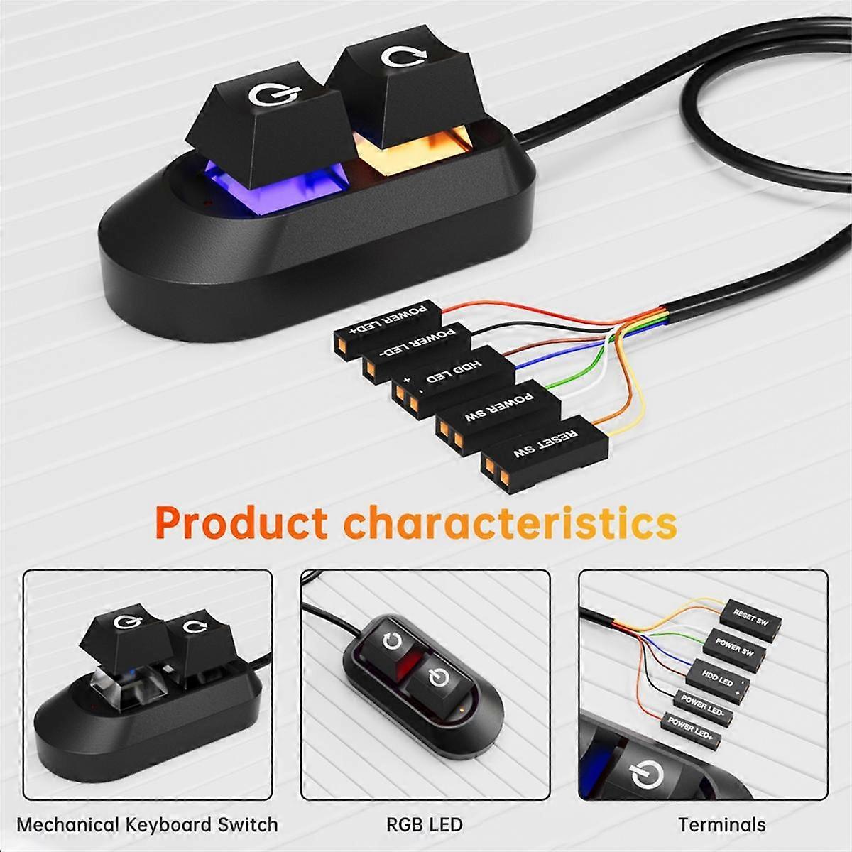 Desktop Computer Switch Button Extension Cable PC Power Button ...