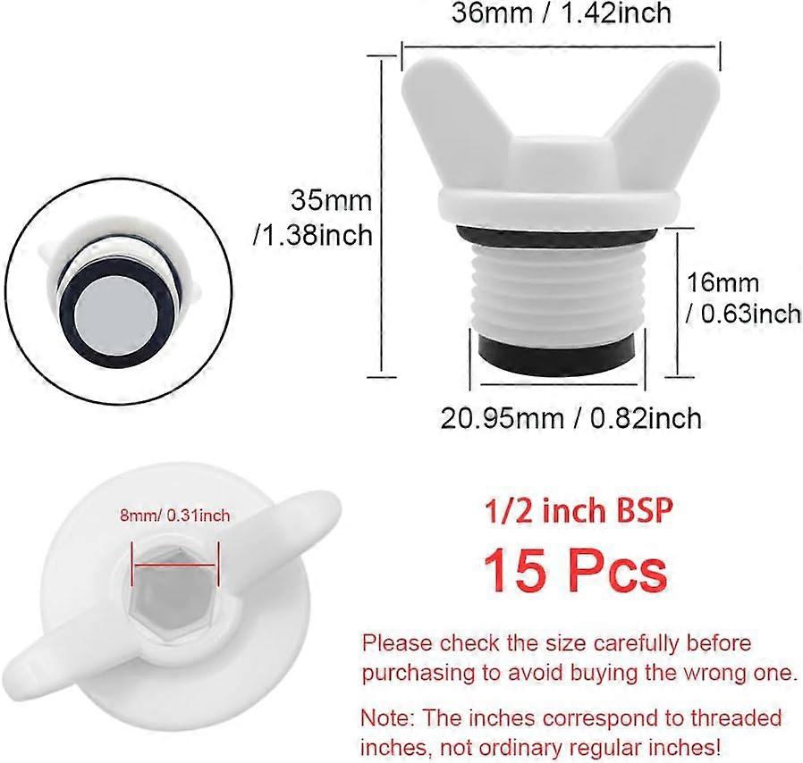 Plumbing Plugs - 15 PCS 1/2" Male Pipe Hex Plugs, Plugs, For Washing ...