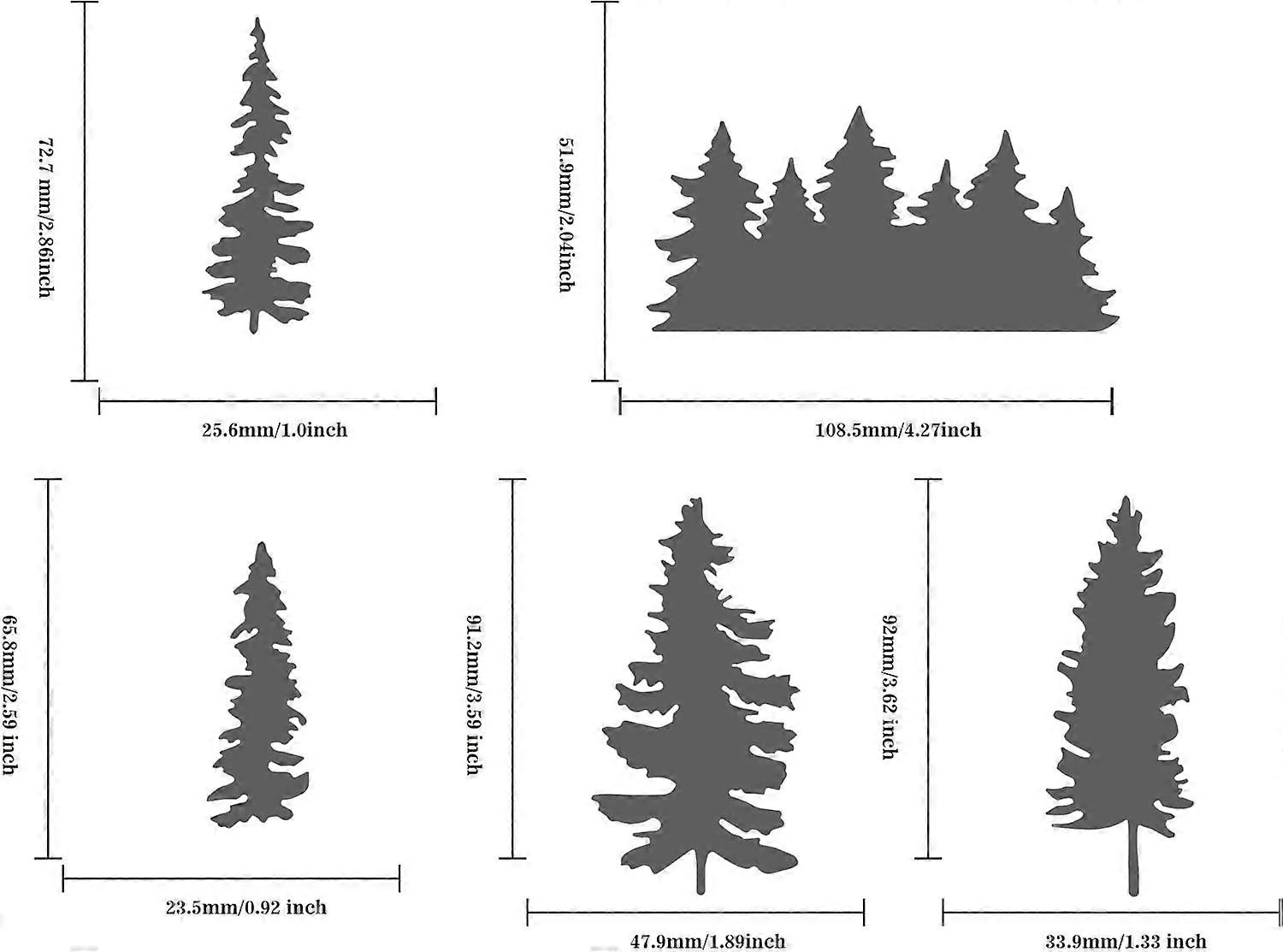 Pine Tree Stainless Steel Stencil Template 6x6 Inch Forest Metal ...