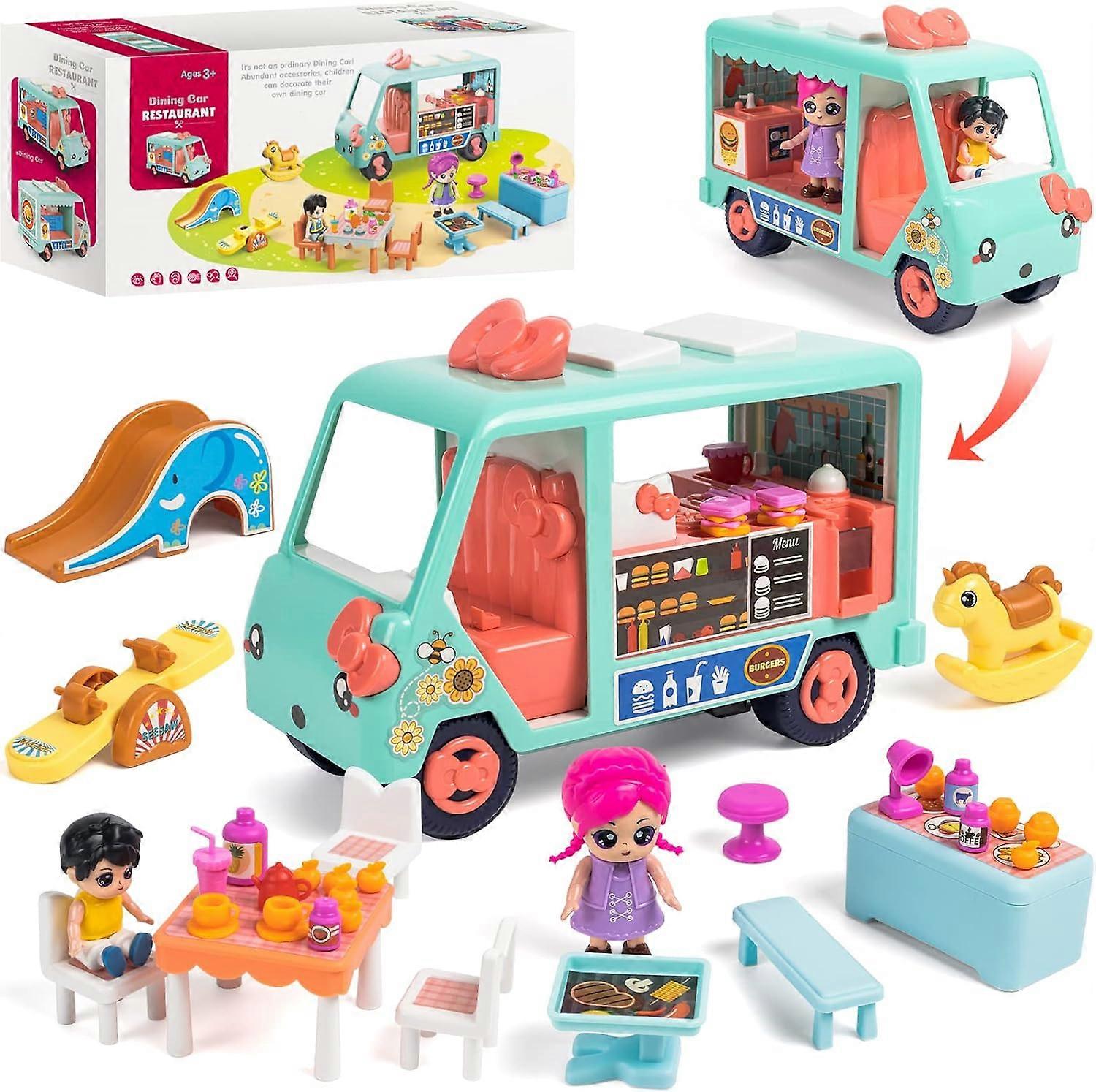 Doll Camper Van Toys for Girls 3 4 5 6+ Year Old, Dinning Car Dream ...