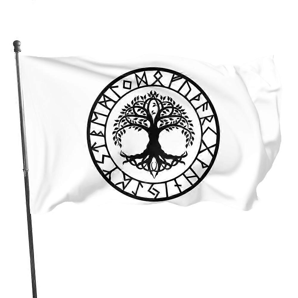 Yggdrasil Tree Runes Flag Viking Tree of Life Flags Norse Mythology ...