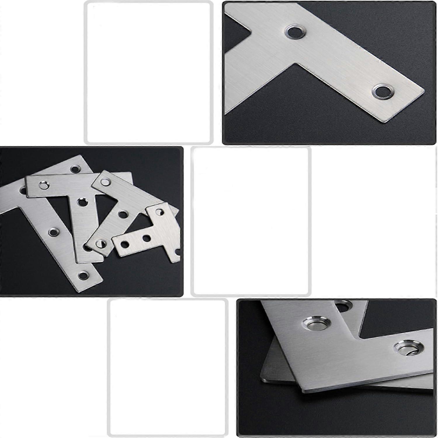 Pack T-Shaped Brackets, 120 x 120 mm Flat Straight Fixing Brackets ...