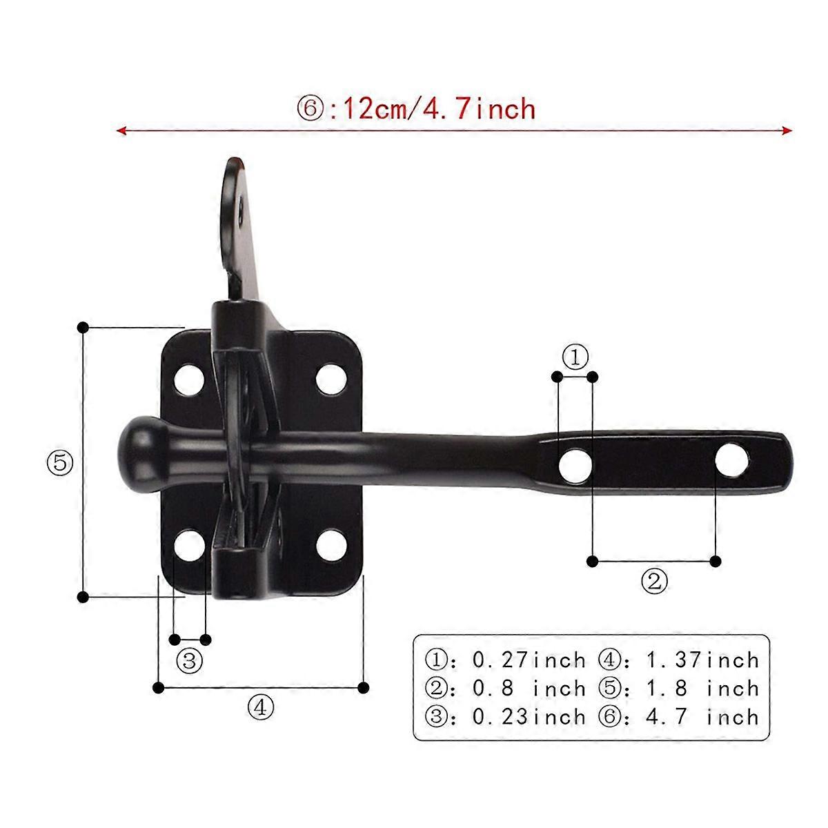 Self Locking Gate Latch for Wooden Fence Heavy Duty, Steel Spring Cable ...