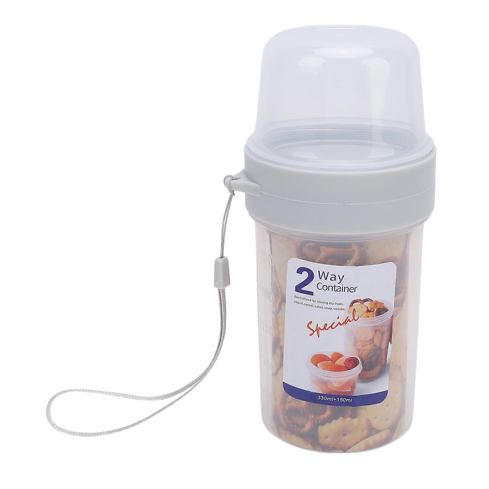 Double Layer Food Storage Cup Microwave Safe Sealed Dispenser Portable ...