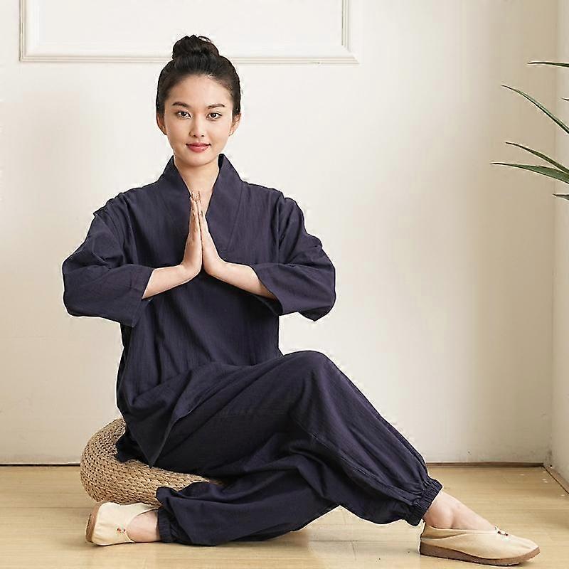 Meditation Clothes for Men and Women Lay Clothes Summer Three-quarter ...