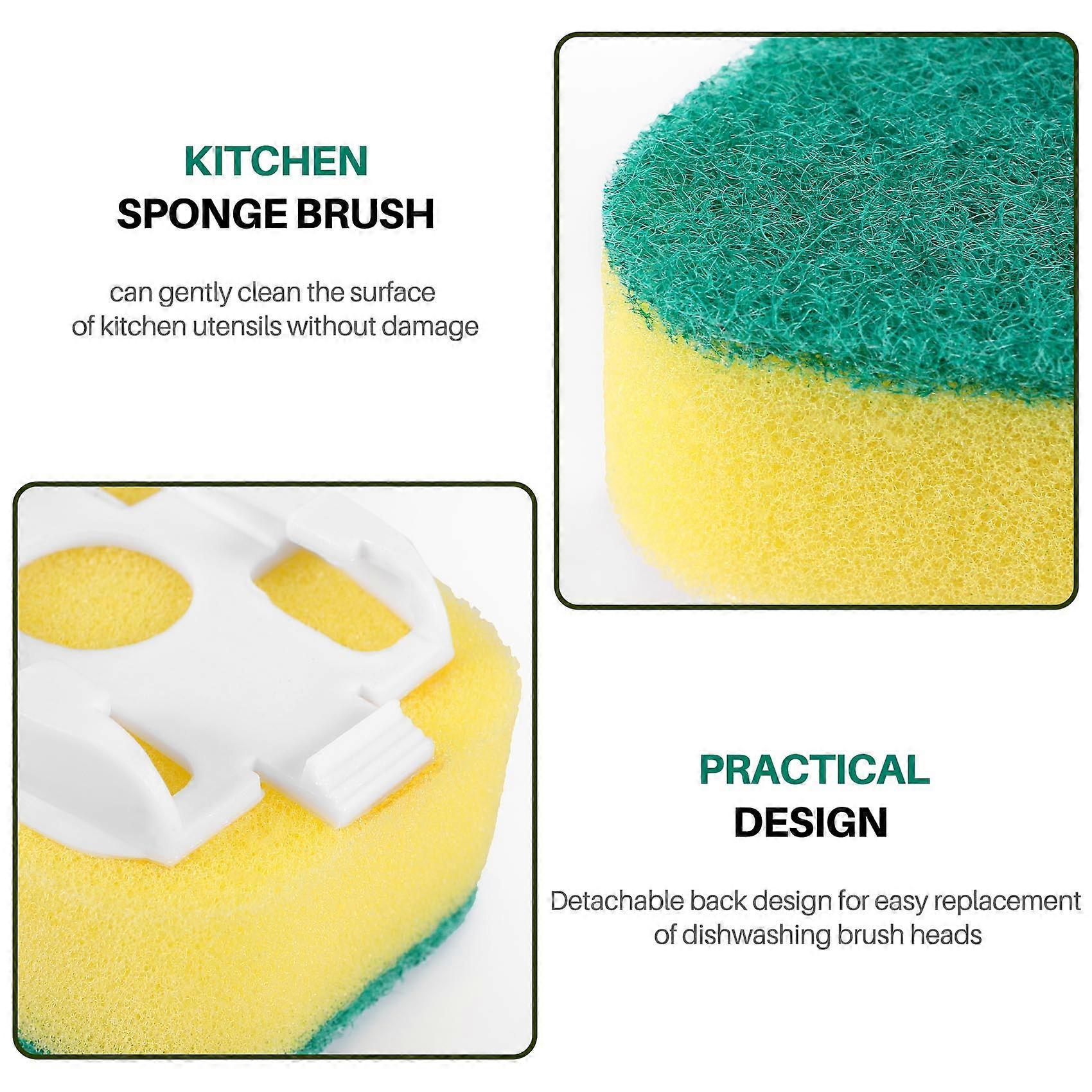18 Pieces Dish Wand Refills Replacement Sponge Heads Scouring Scrubber ...
